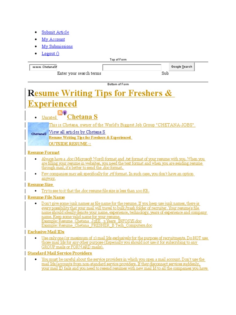 Tcs Resume | PDF | Résumé | Mail
