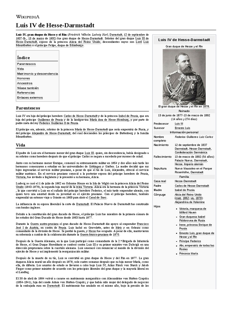 Luis IV de Hesse-Darmstadt | PDF | Regalías | Nobleza