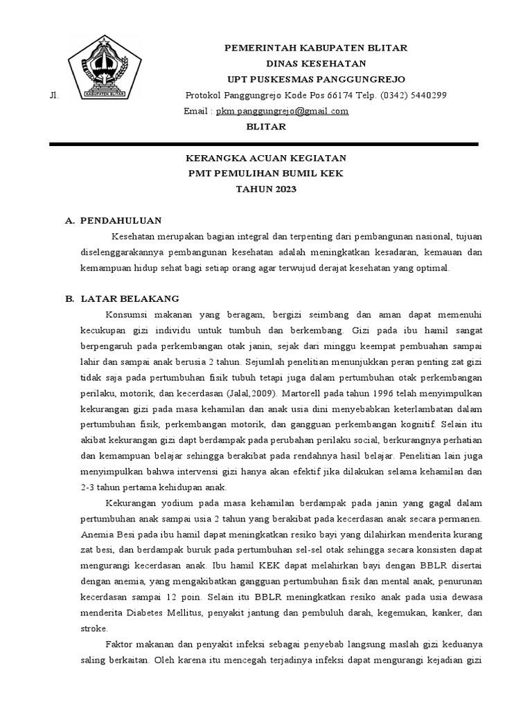 Kak PMT Pemulihan Bumil Kek | PDF