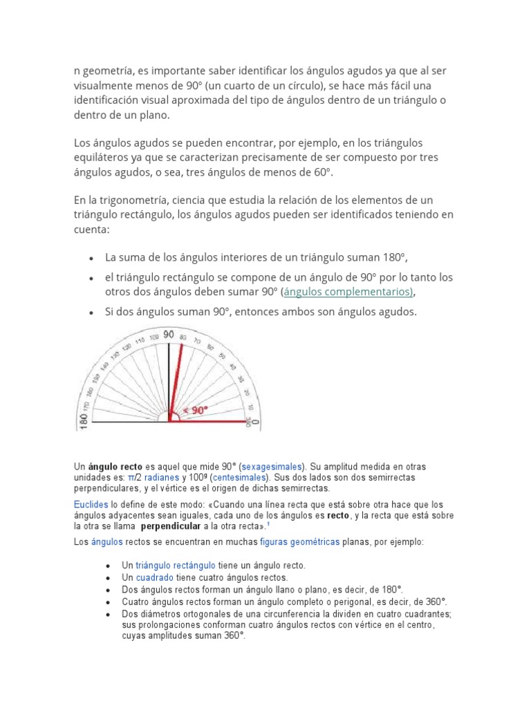 Tipos y ejemplos de ángulos en geometría | PDF | Ángulo | Triángulo