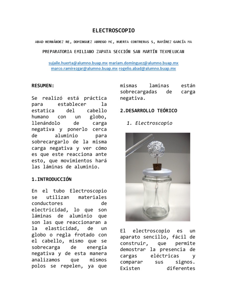 Electroscopio | PDF | Conductor electrico | Rieles