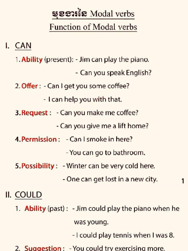 Modal Auxiliary Verbs | PDF