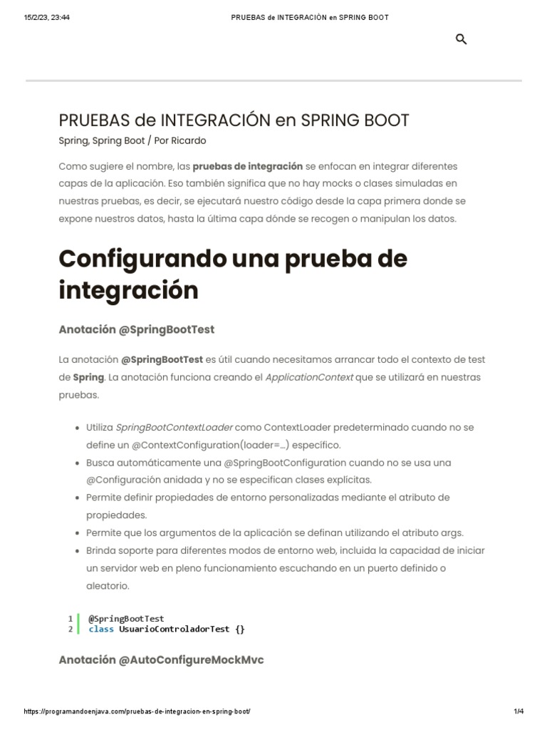Test Integracion Spring Boot | PDF | Protocolo de Transferencia de ...