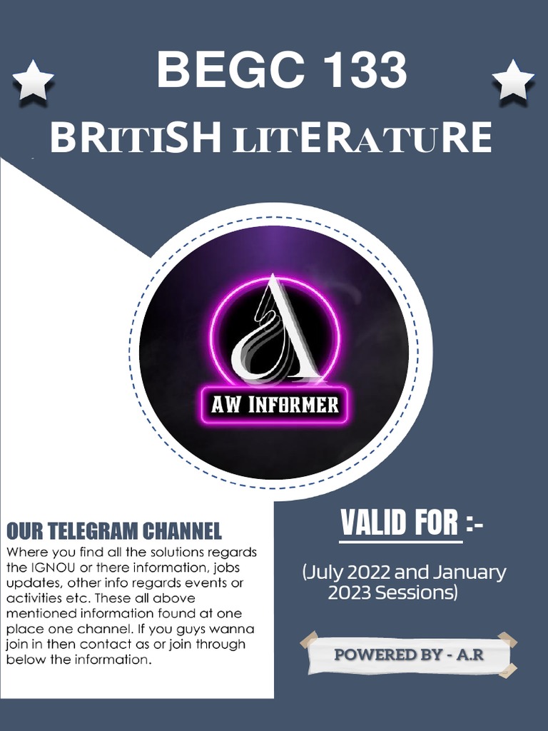 BEGC 133 British Literature Assignment | PDF