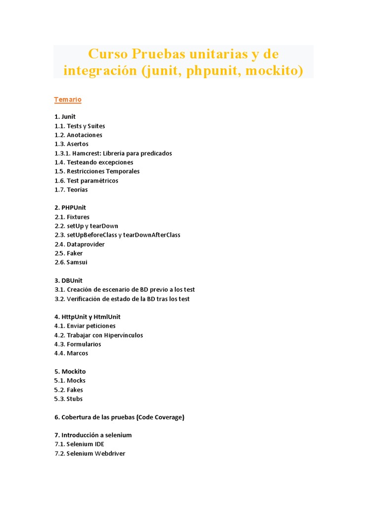 Pruebas Unitarias y de Integració N PDF | PDF