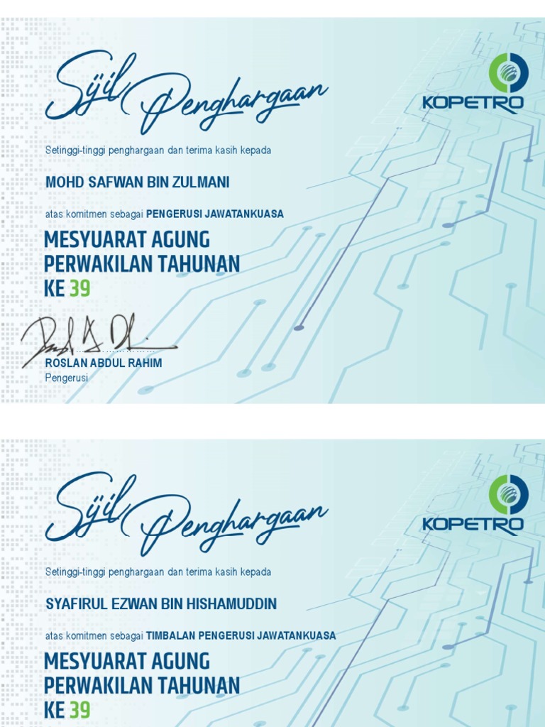 Certificate - AJK AGM PDF | PDF