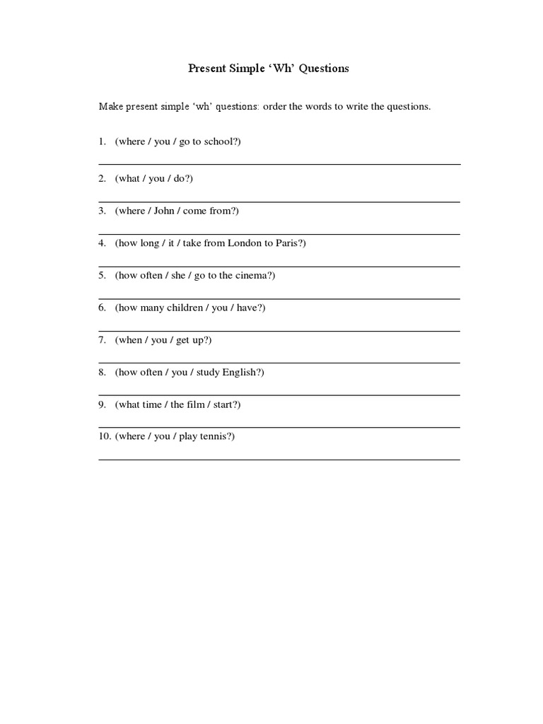 WH Questions PDF | PDF