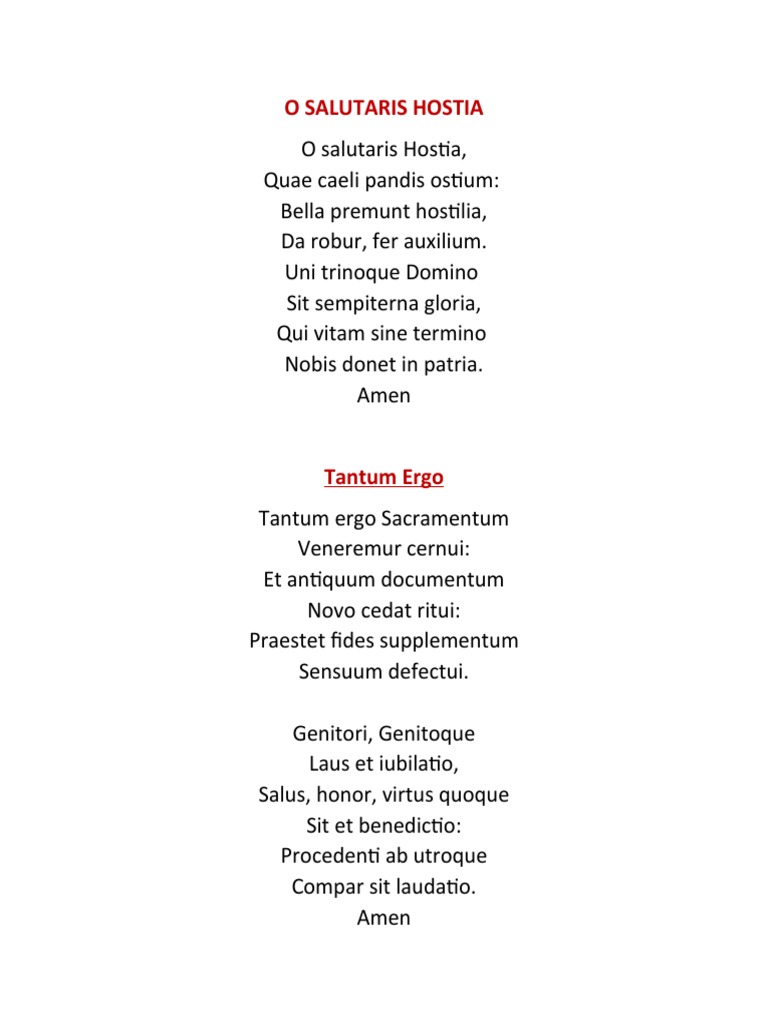 O Salutaris Hostia | PDF