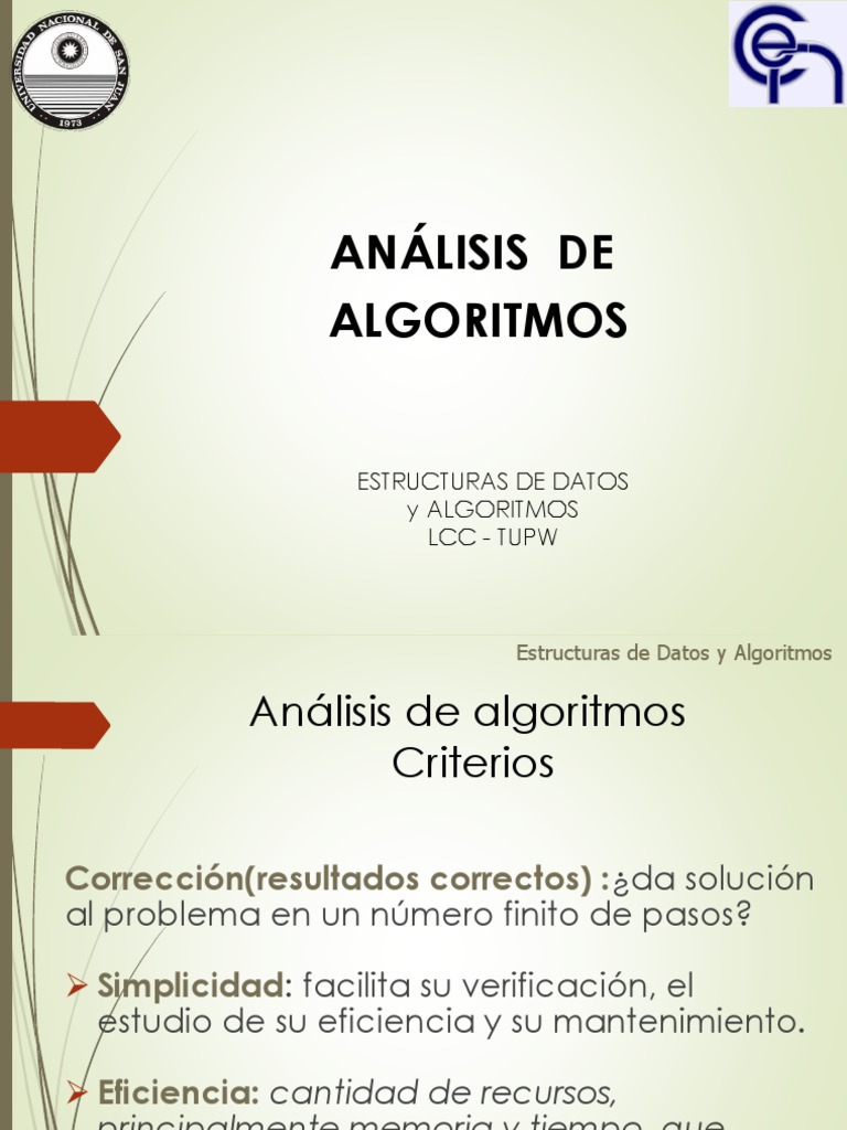 Complejidad de Algoritmos PDF | PDF | Algoritmos | Teoría de la ...