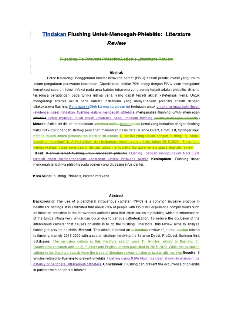Flushing untuk Cegah Phlebitis Infus | PDF