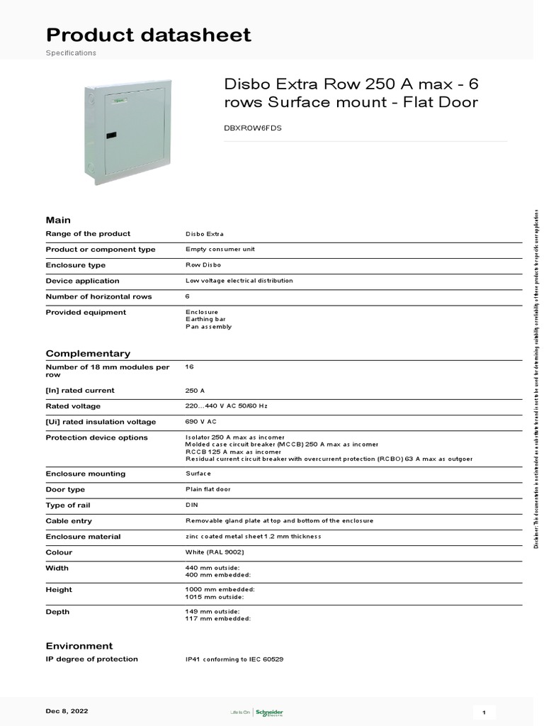 Acti9 Disbo - DBXROW6FDS | PDF | Electricity | Electromagnetism