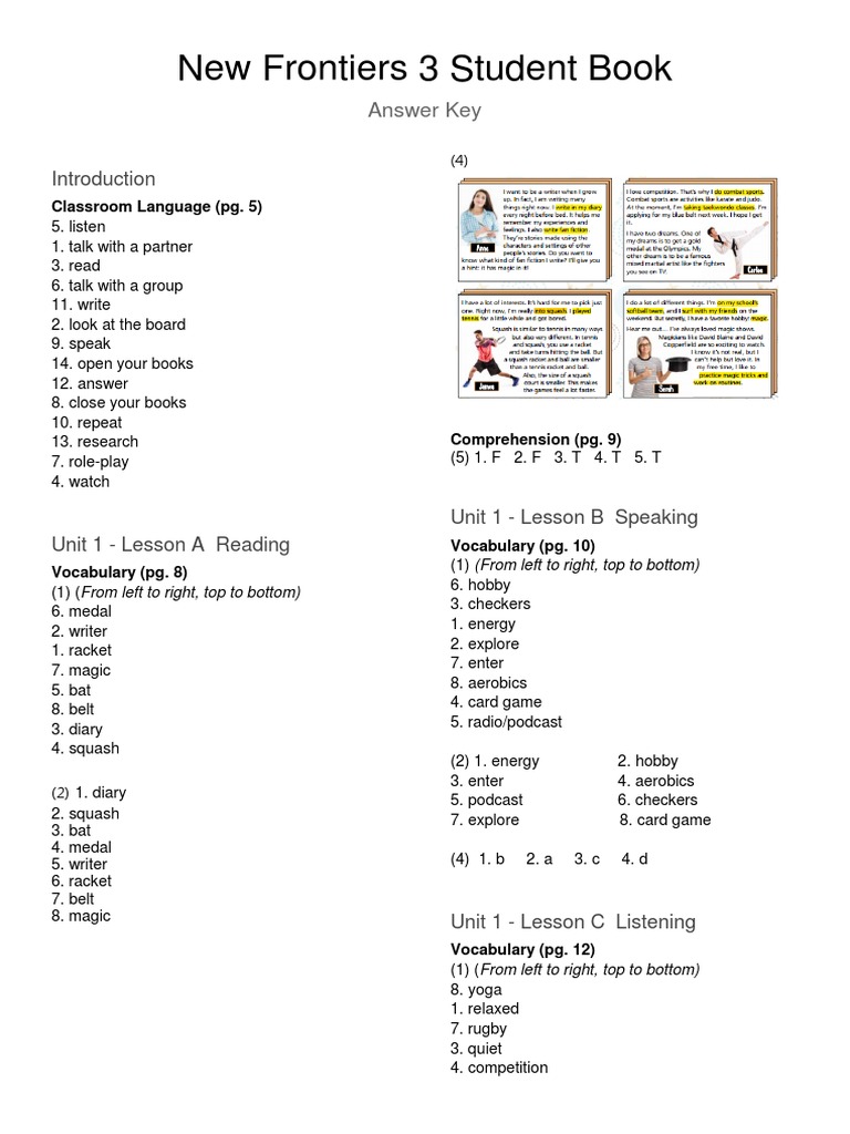 New - Frontiers - 3 - STUDENT BOOK | PDF | Sauce | Sneakers