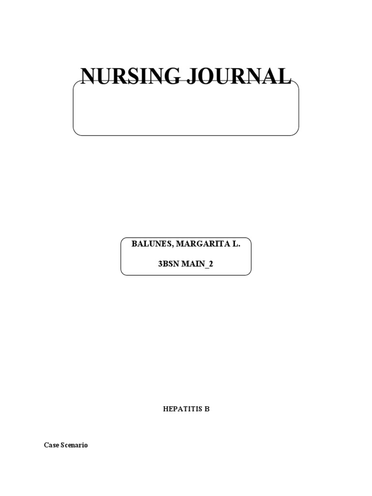 Case Study Pdf Hepatitis B Hepatitis