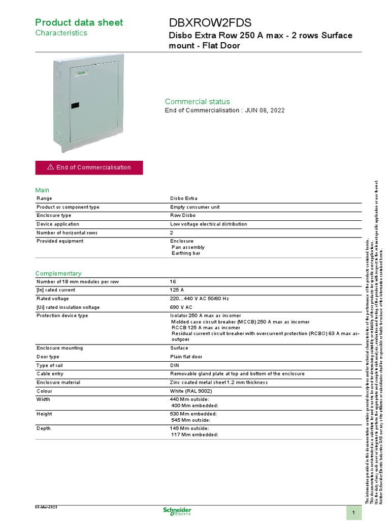 DBXROW2FDS DATASHEET SA en-GB | PDF | Electricity | Physical Sciences