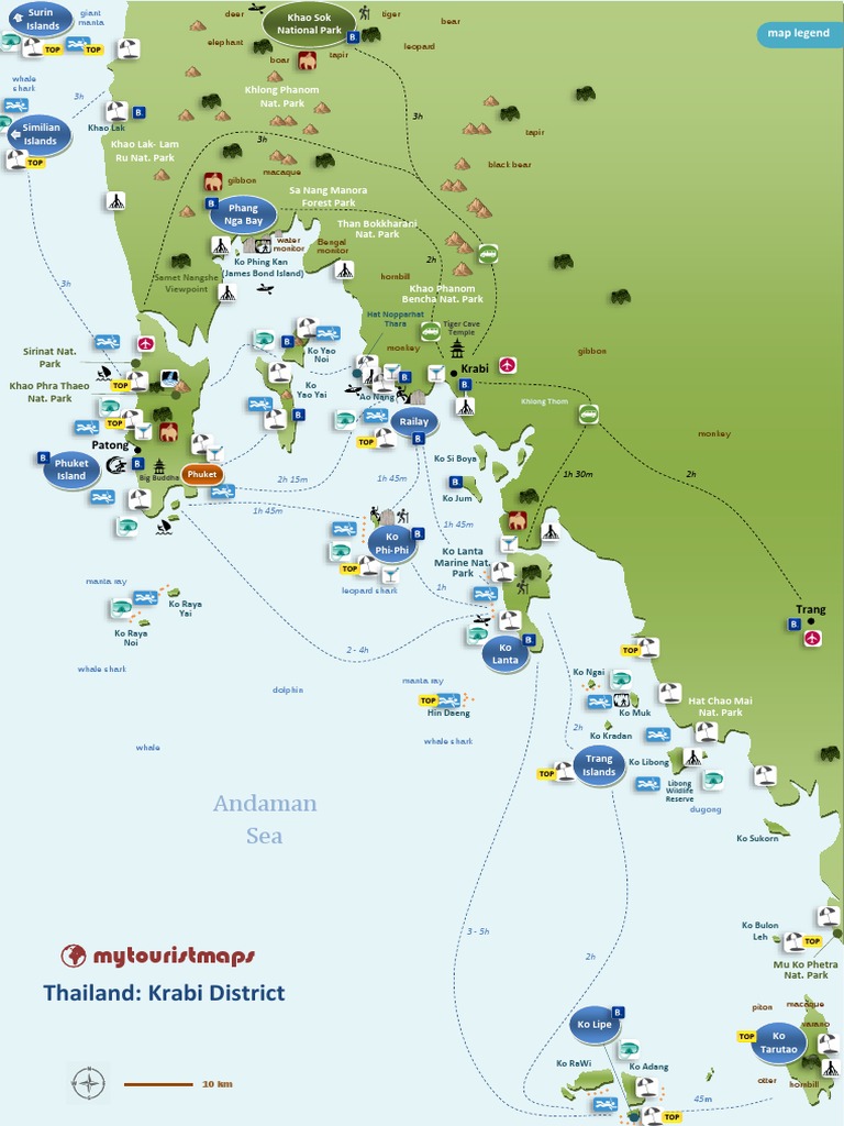 Thailand Islands and National Parks Map | PDF