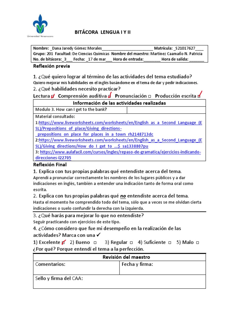 Bitacora Ingles | PDF