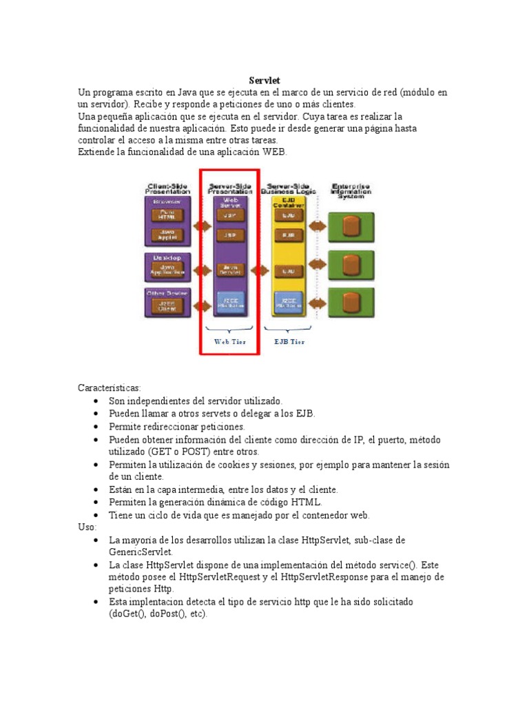 Servlet | PDF | Páginas del servidor Java | Servidor web