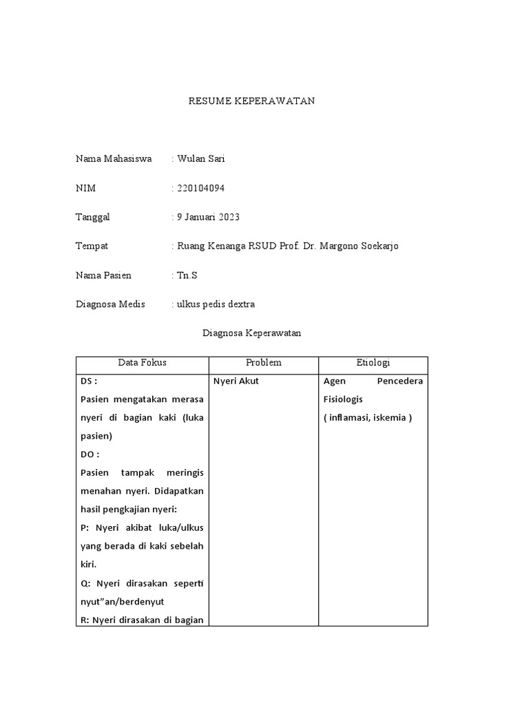 Resum ulkus pedis | PDF