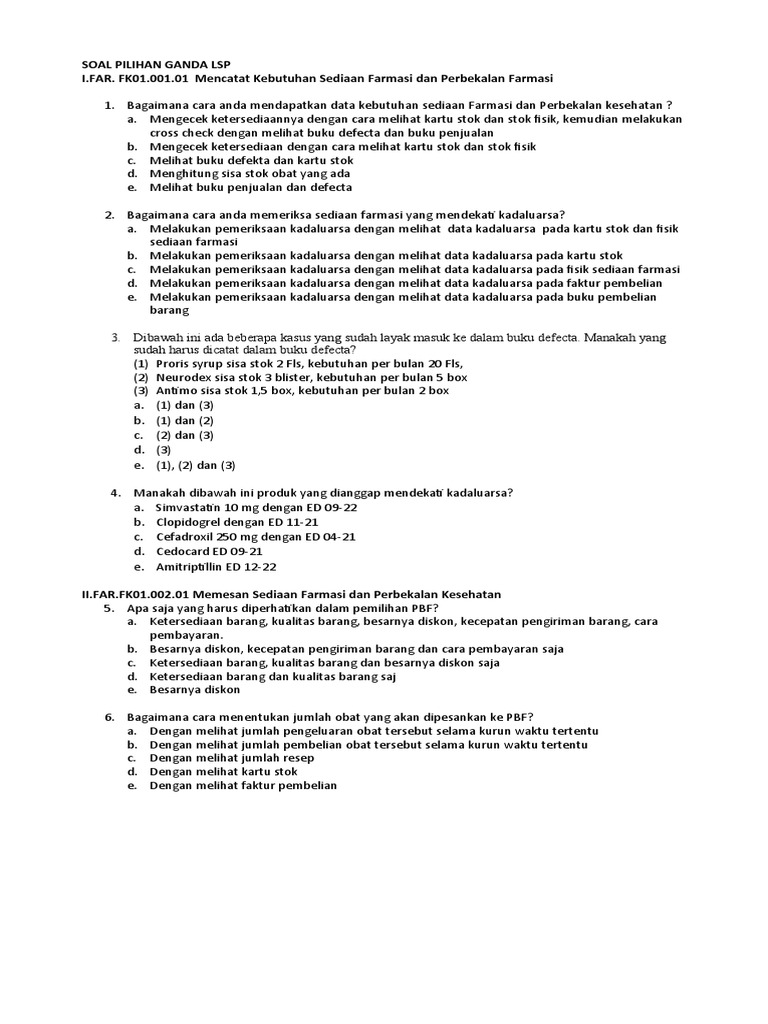 BANK SOAL LSP 2022 - SHARE | PDF