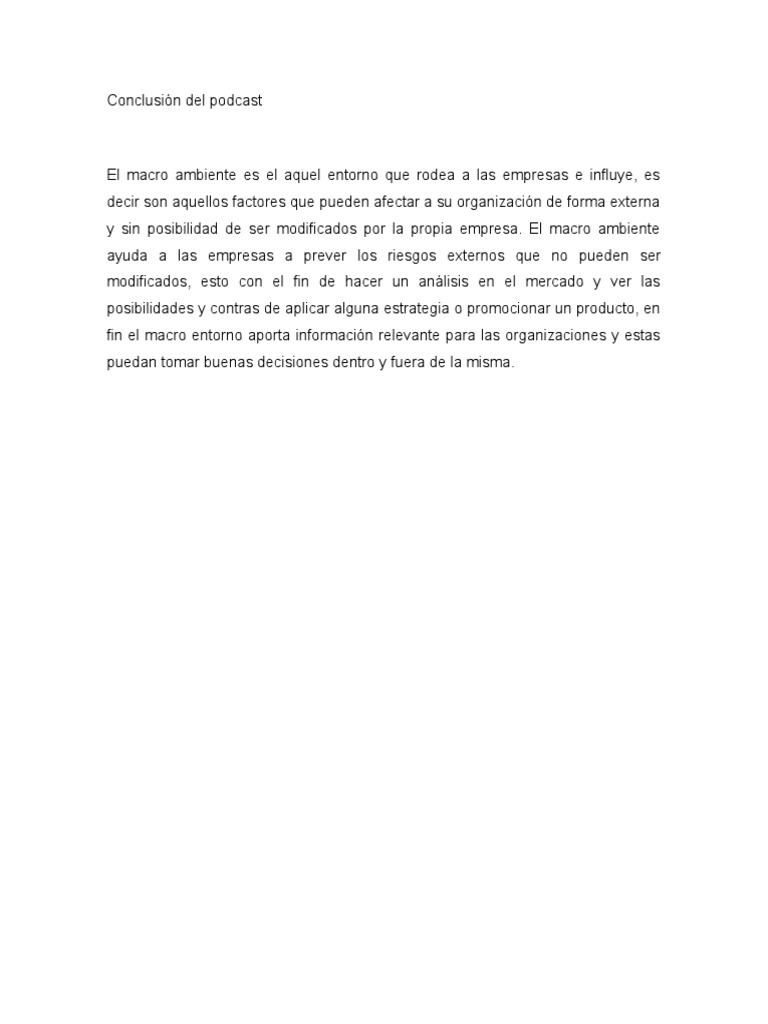 Conclusión Del Podcast | PDF