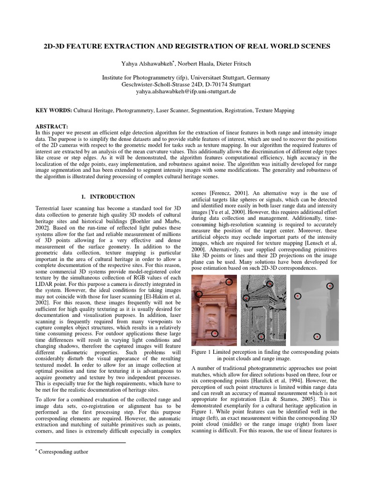 2D-3D Feature Extraction & Registration of Real World Scenes | PDF