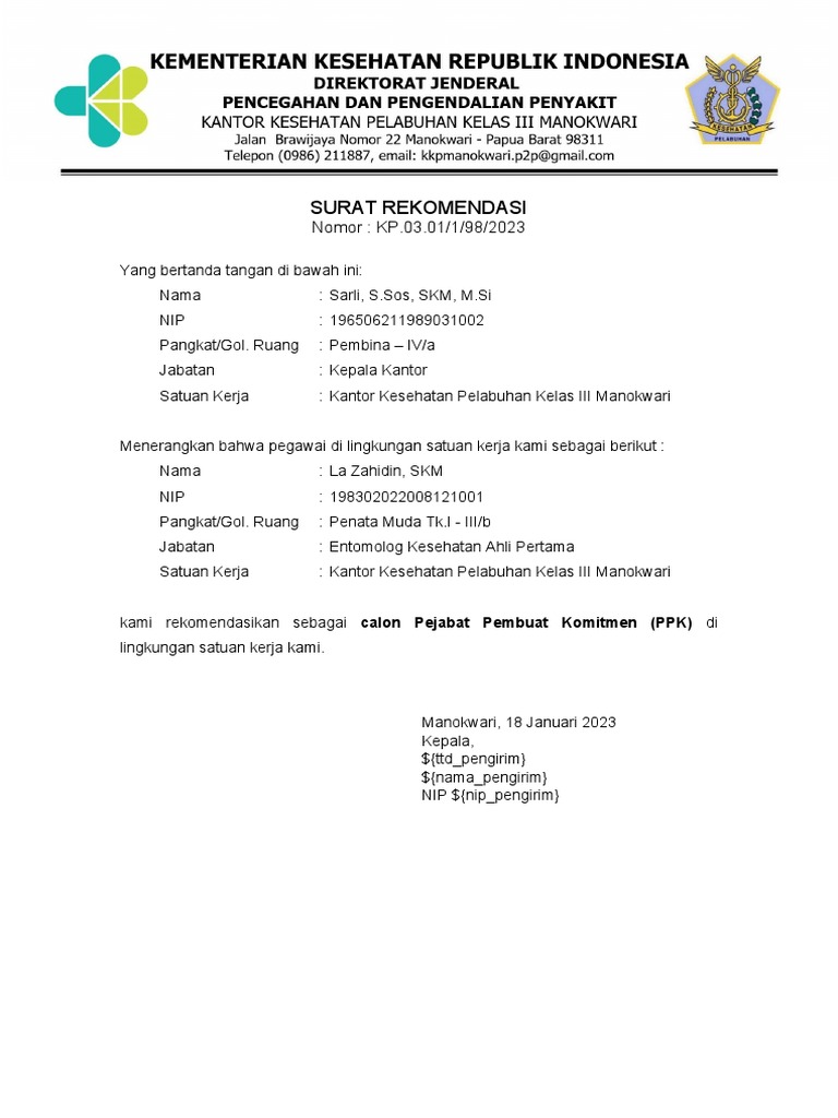 Rekomendasi CPPK La Zahidin | PDF