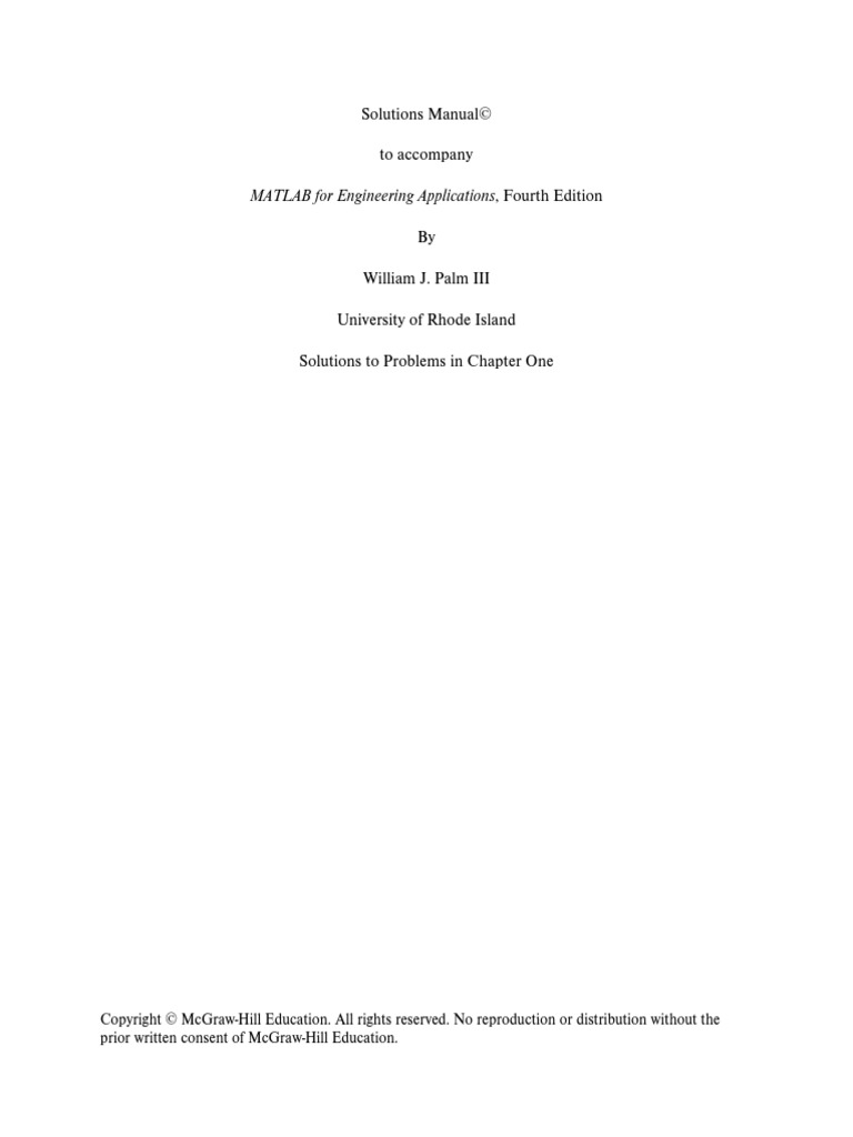 Sanet - ST - Solution Manual MATLAB For Engineering Applications PDF ...