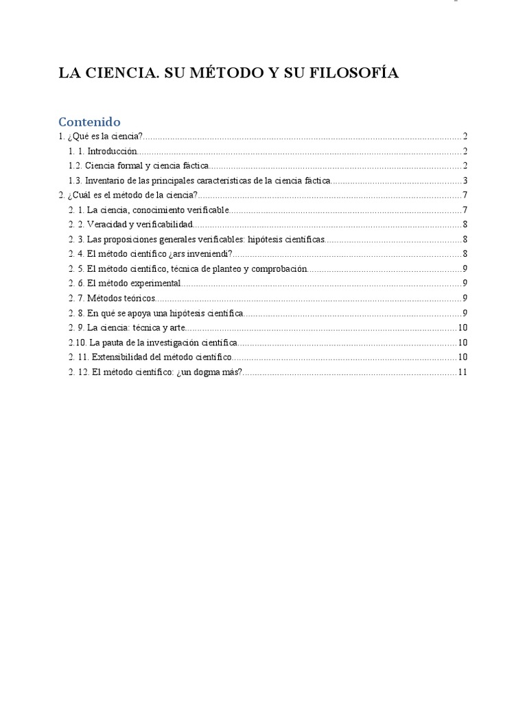La Ciencia, Su Filosofía y Su Método. - Apuntes | PDF | Teoría | Método ...