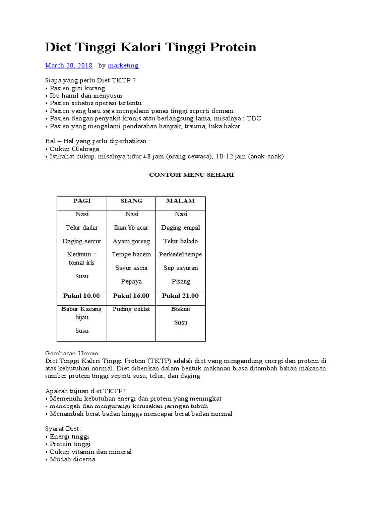 Diet TKTP | PDF