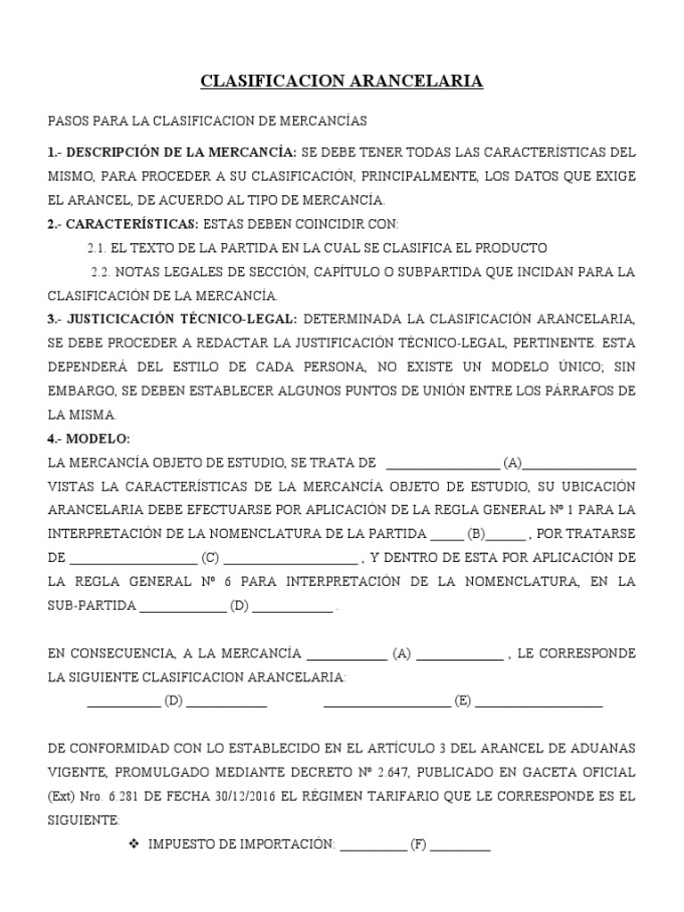 Pasos Clasificacion Arancelaria y Modelo 10-10-2020 | PDF | Arancel