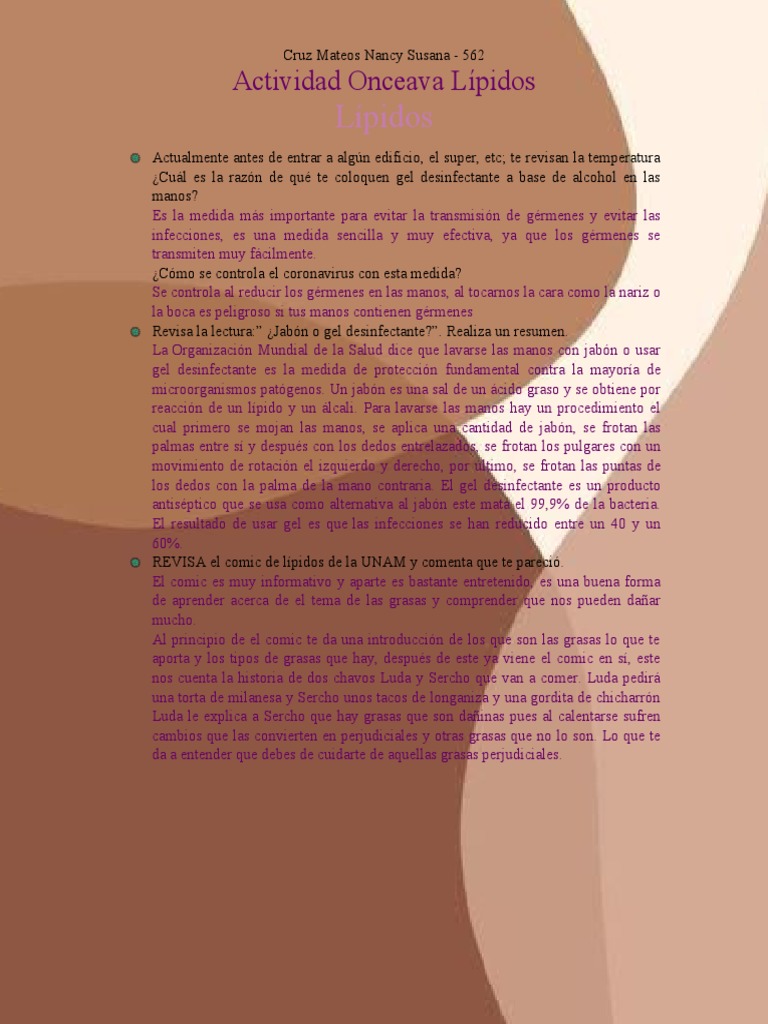 Actividad Onceava Lípidos | PDF