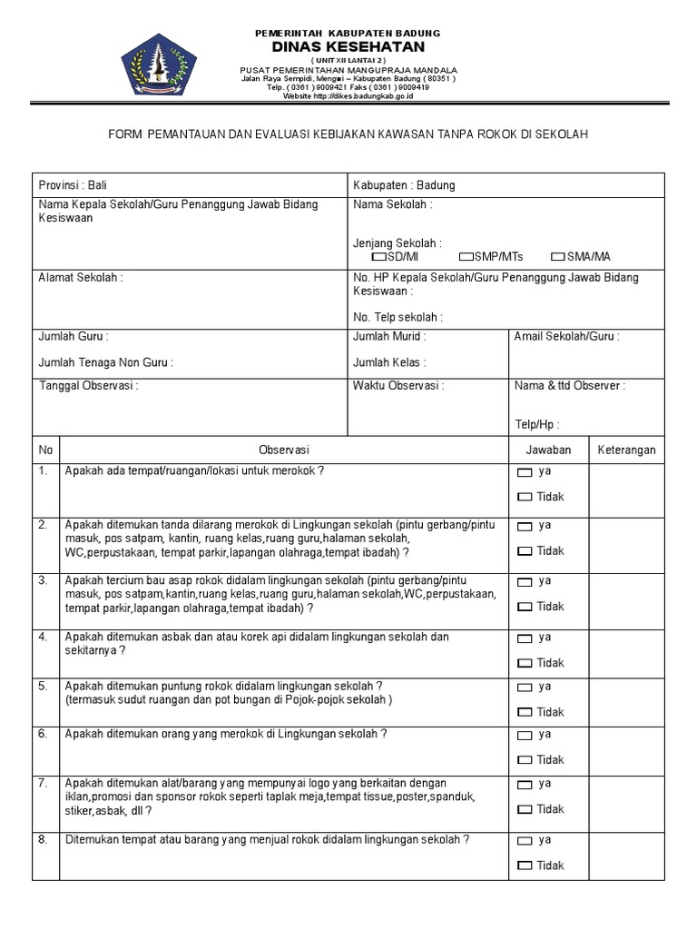 Form Monev KTR | PDF