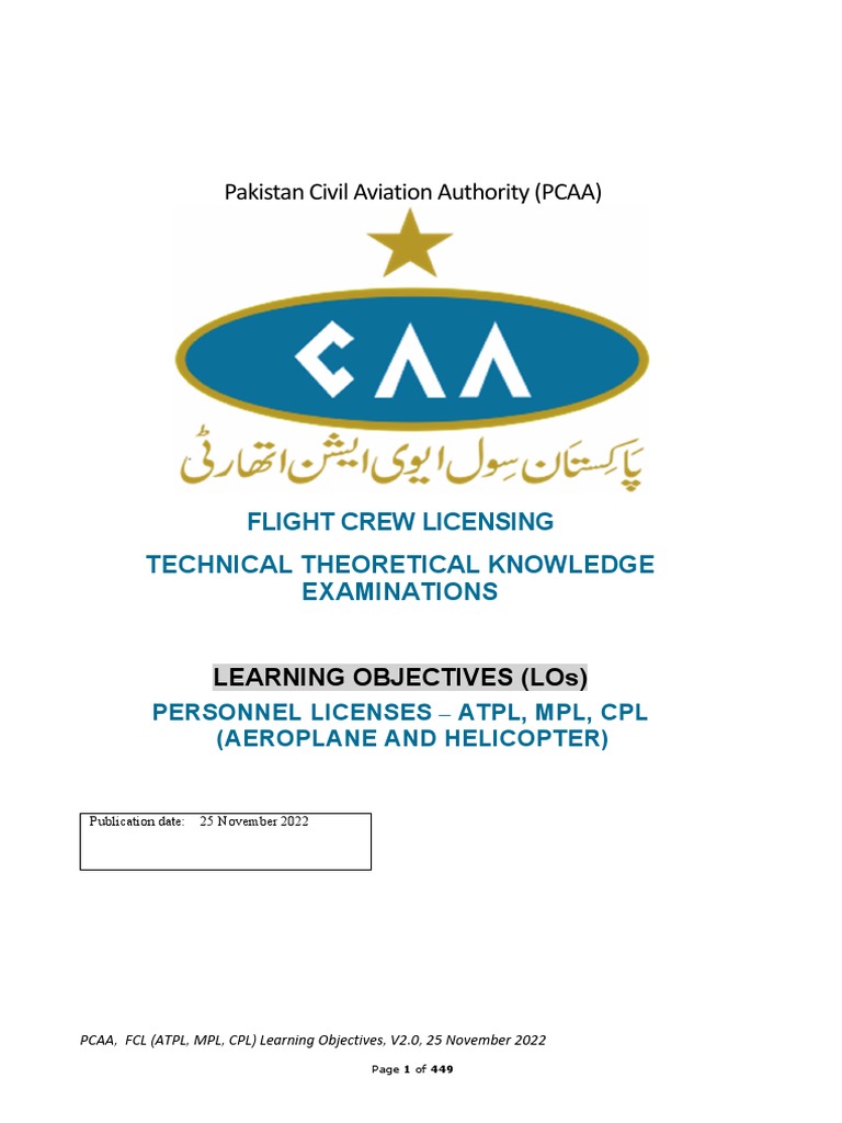 Revised Learning Objectives CPL MPLATPL - V2 - 25 November 2022 PDF ...