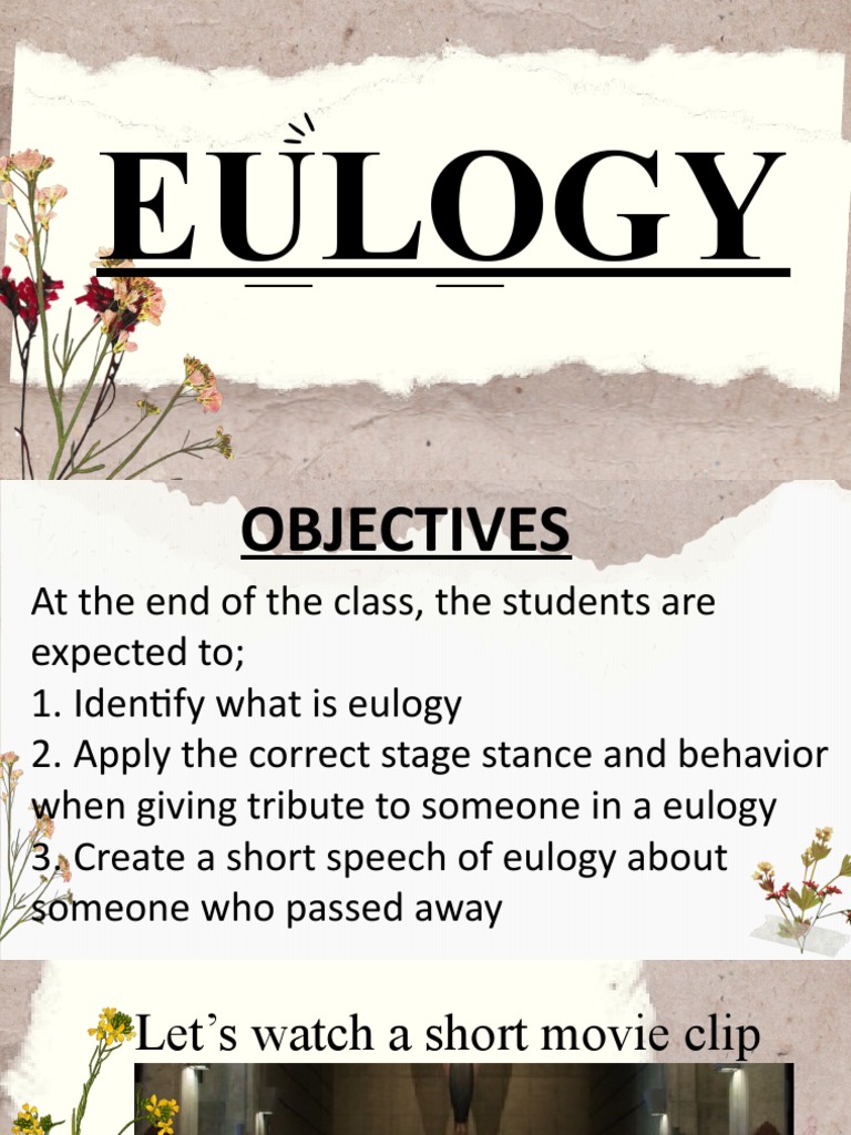 PPT For EULOGY | PDF | Thought | Cognitive Psychology