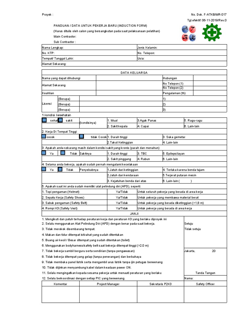 Form Induksi Baru | PDF
