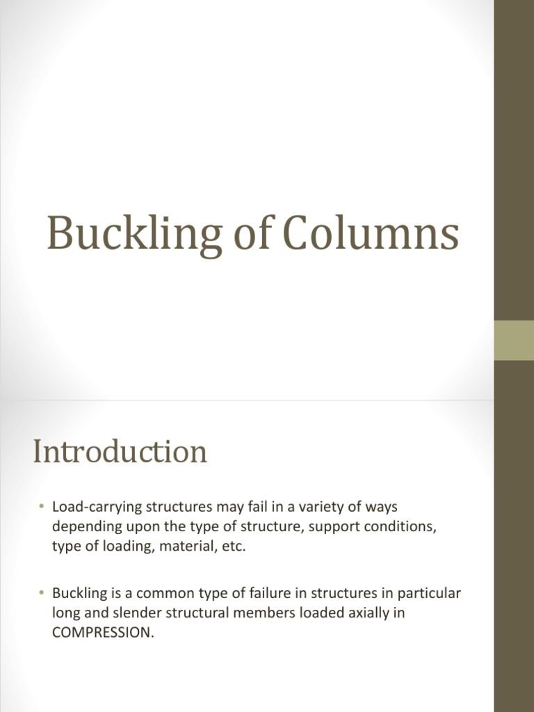 Buckling of Columns | PDF | Buckling | Bending