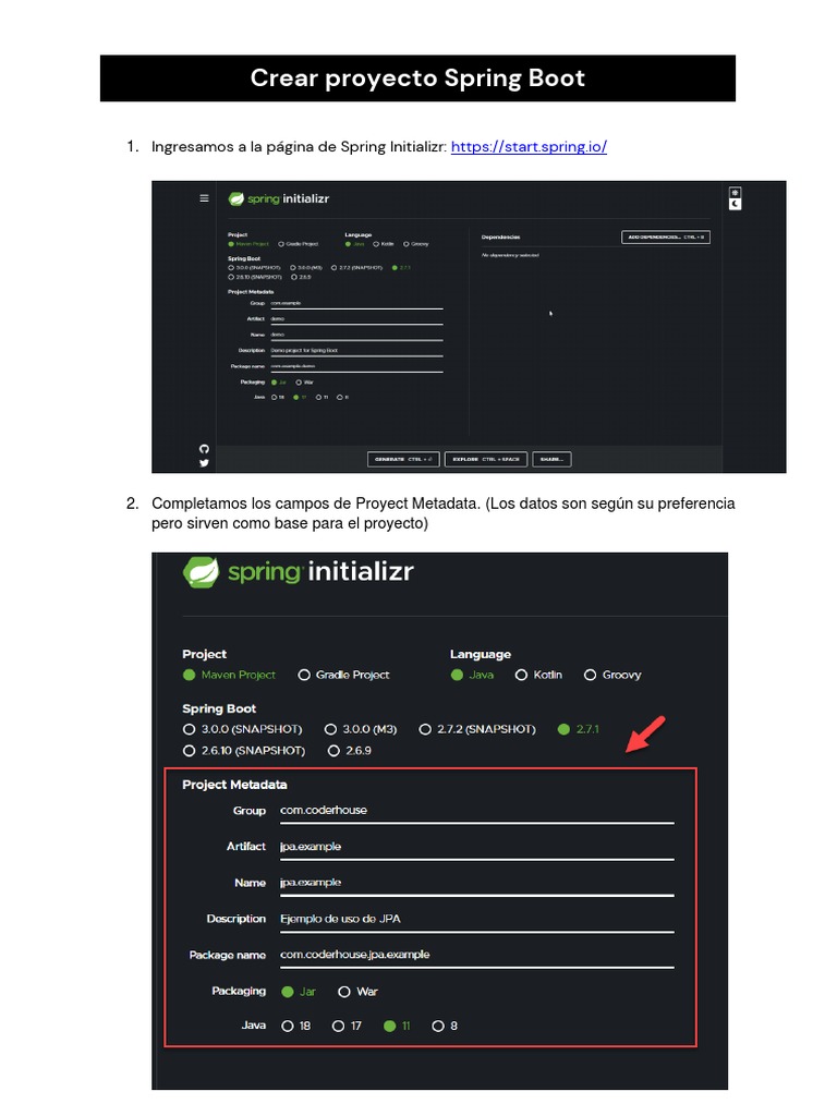 Manual de Creación de Un Proyecto Spring Boot | PDF