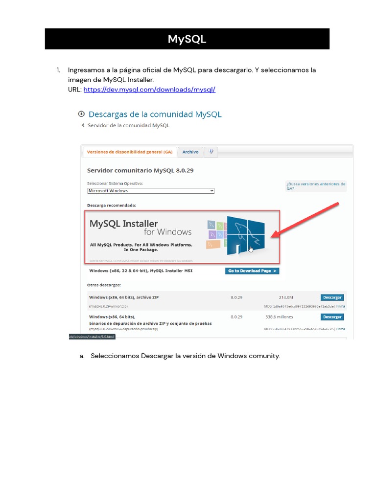 Manual de Instalación MySQL | PDF | Mi sql | SQL