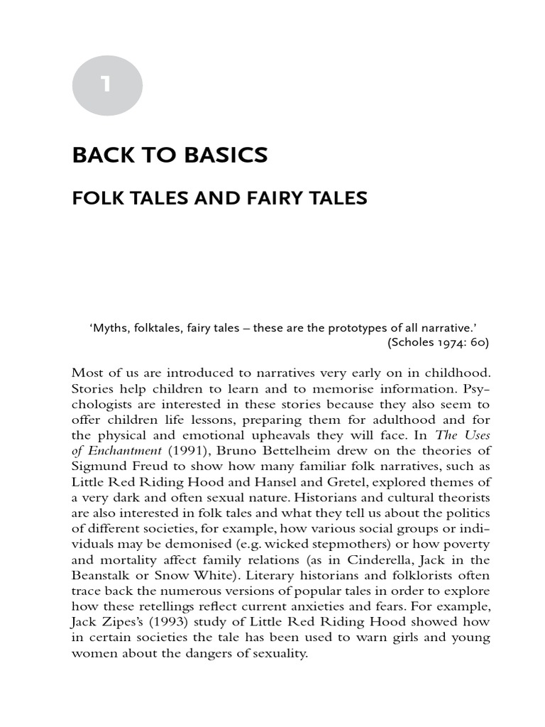 Back to Basics: Propp's Morphology of the Folk Tale | PDF | Fairy Tales ...