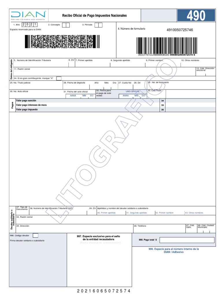 Recibo de Pago Dian | PDF