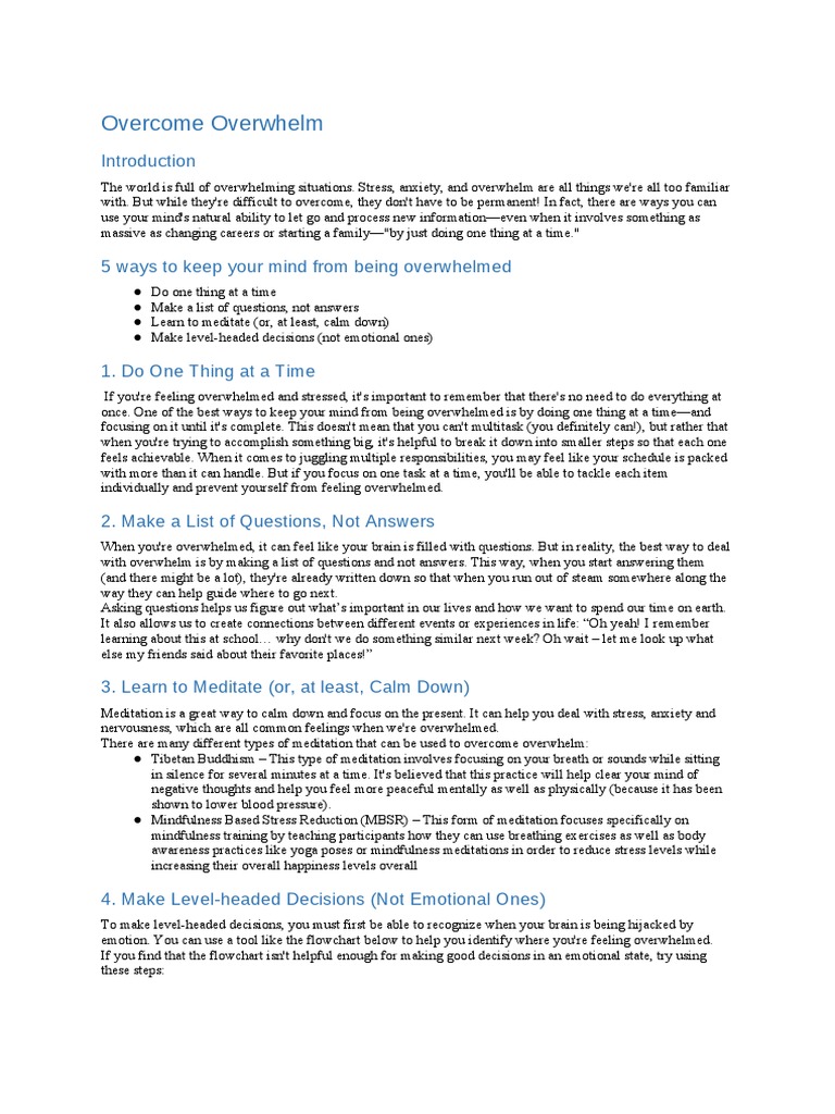 Overcome Overwhelm | PDF | Meditation | Mindfulness