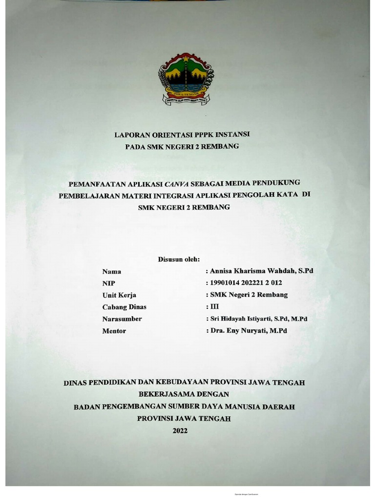 Laporan Akhir Orientasi Pppk Annisa Kharisma W Pdf