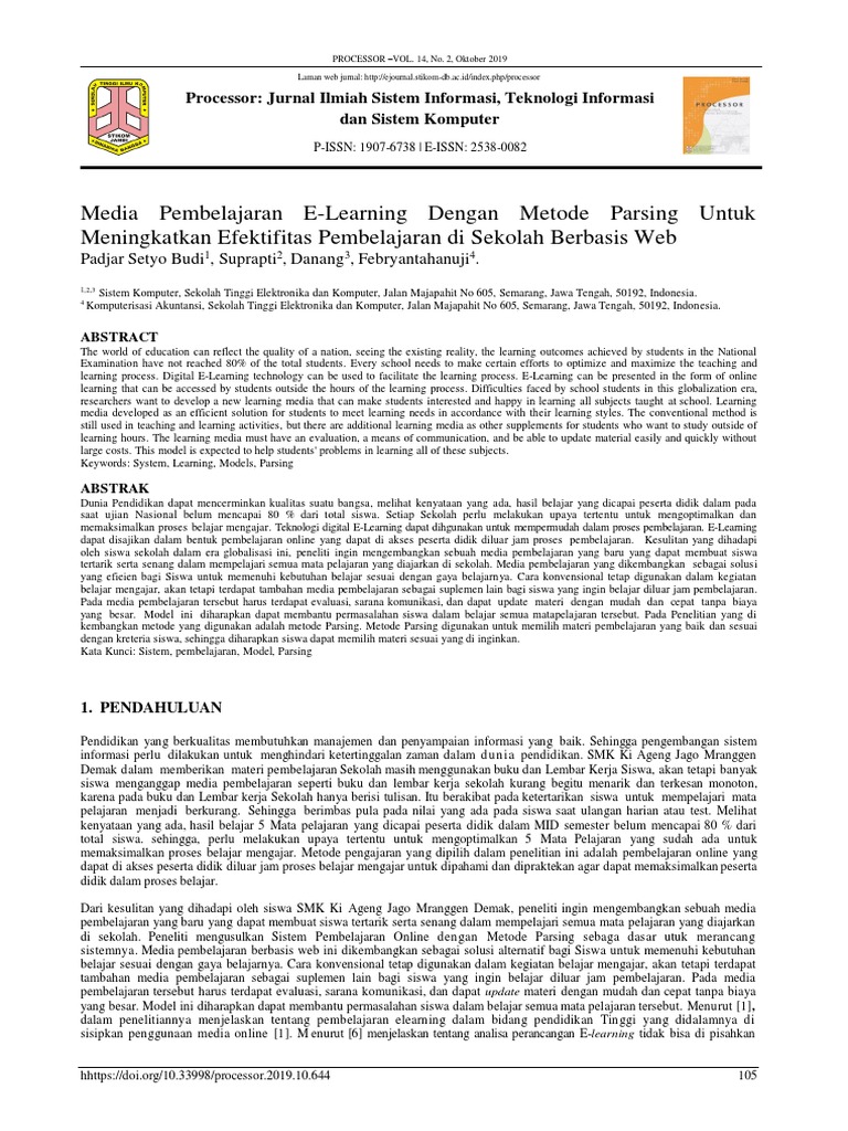 Enhancing Learning Effectiveness in Web-Based Schools Through E-Learning Media Using Parsing ...