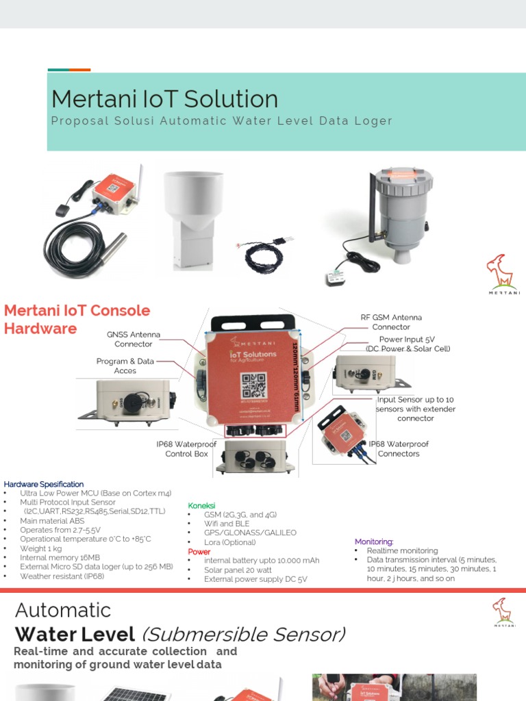 Mertani IoT Solution - Automatic Water Level Data Loger | PDF | Internet Of Things | Computer ...