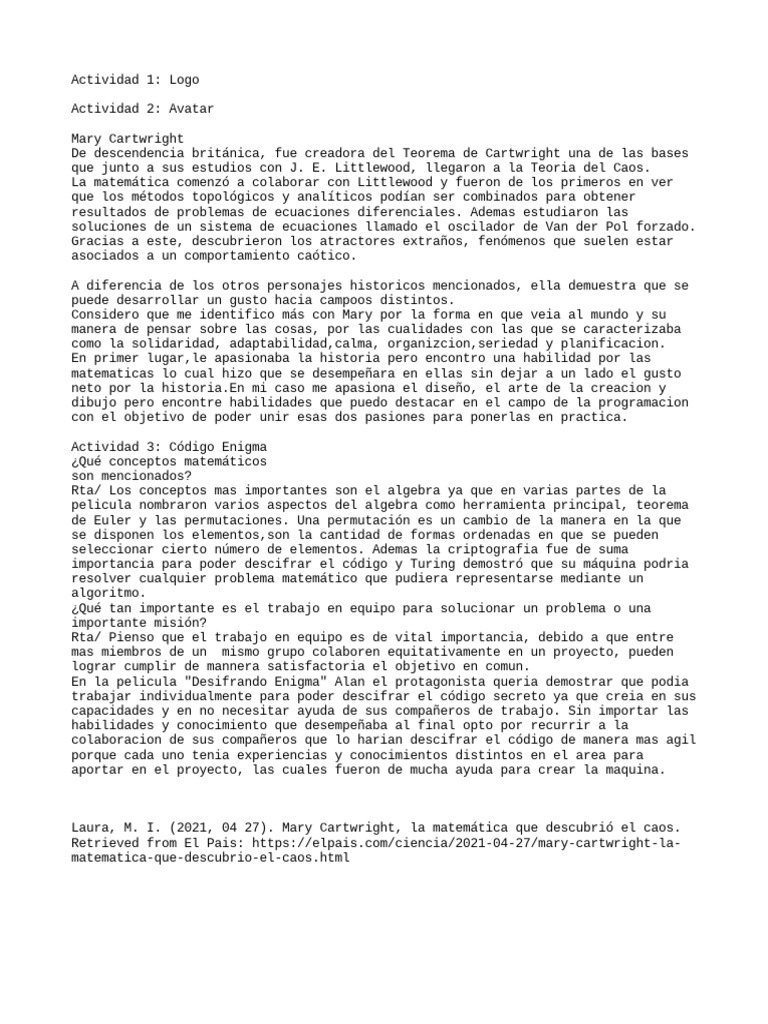 Mary Cartwright y el Teorema del Caos | PDF | Teoría del caos | Ecuaciones