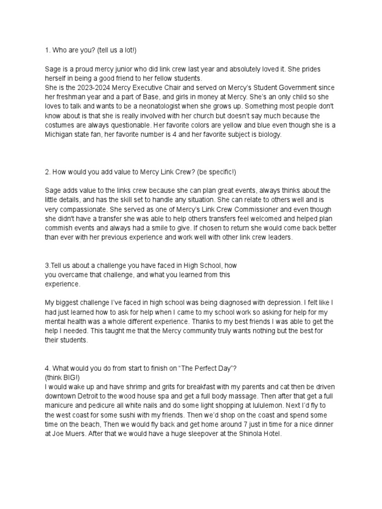 Link Crew Script | PDF