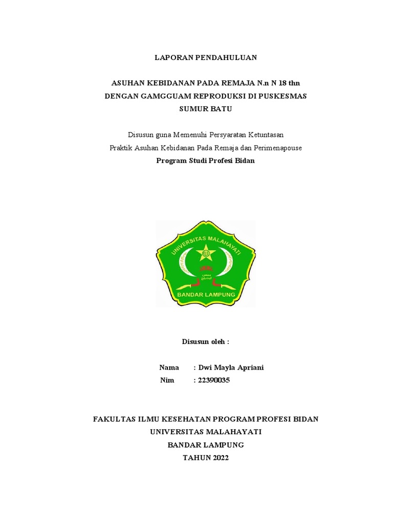 Asuhan Kebidanan Remaja Dismenore Primer | PDF | Sains & Matematika