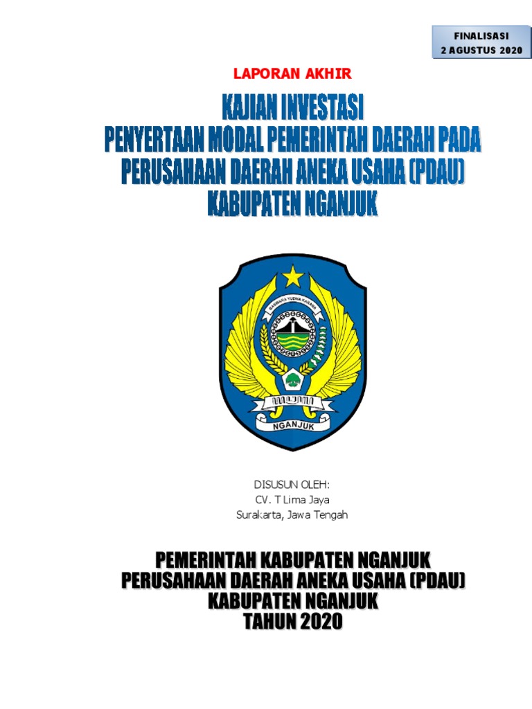 Kajian Investasi PDAU Nganjuk Revisi 3 TGL 4 Agustus 2020 | PDF