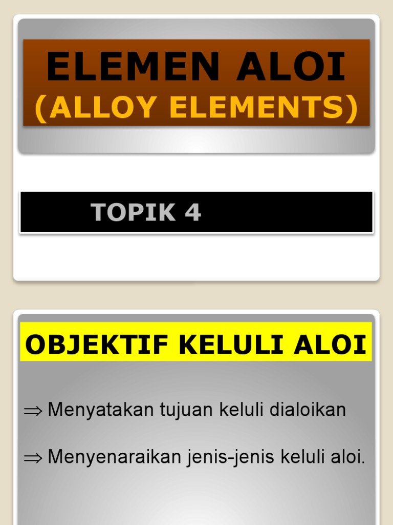Elemen Dan Jenis Aloi | PDF