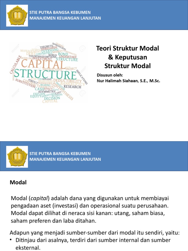 Teori Struktur Modal & Keputusan Struktur Modal | PDF